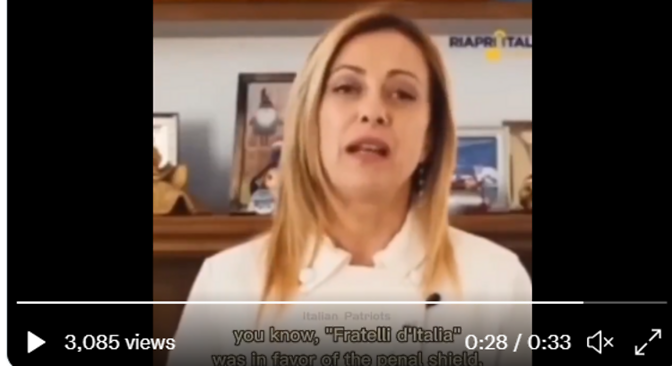 They're afraid. They're all afraid - Italy Elects 'Common Sense' Prime ...