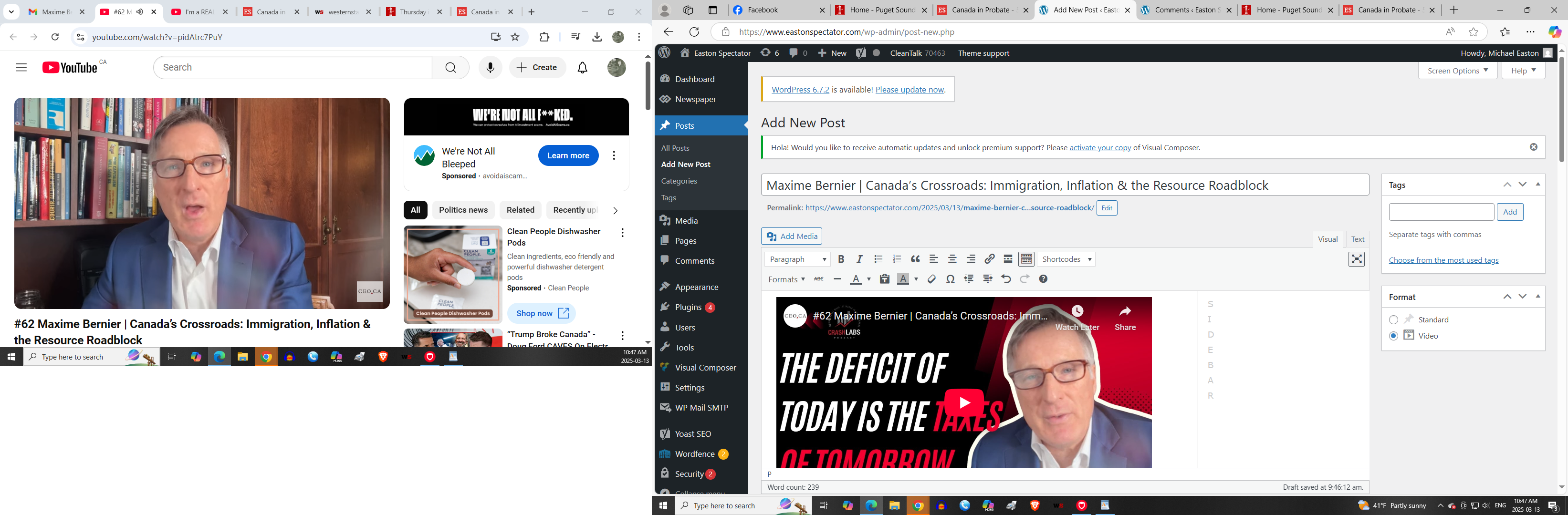 Mad Max Bernier - Easton Spectator