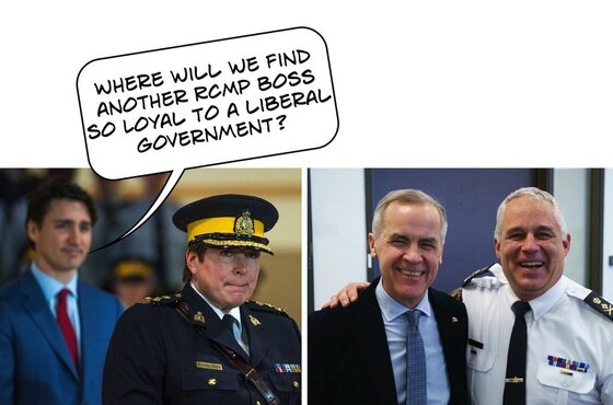 Smiling RCMP Commissioner embraces Mark Carney - Easton Spectator