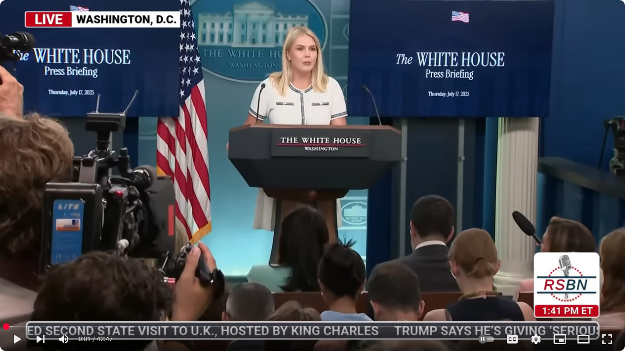 Screenshot 2025-07-18 at 19-45-03 (791) WATCH White House Press Secretary Karoline Leavitt Holds ...
